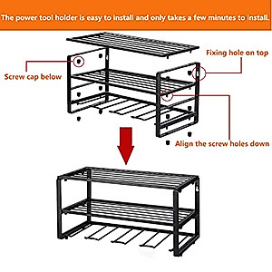 Power Tool Organizer, Drill Holder Wall Mount, Power Tool Storage Rack With Removable Design, Garage Heavy Duty Tool Shelf for Cordless Drill Storage, Gifts for Men/Dad/Grandfather