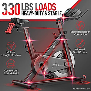 JOROTO Stationary Bikes for Home - X4S Bluetooth Exercise Bike with Readable Magnetic Resistance, 330 Pounds Capacity, 44 Days Kinomap Menmbership