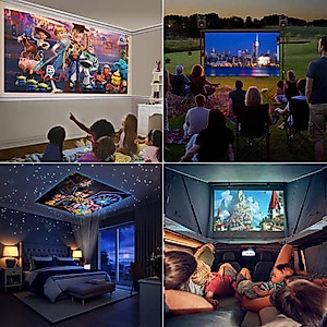 Salange Mini Projector 2022 Upgraded Portable Video Projector for Cartoon, Kids Gift, LED Projector, Compatible with 1080P HDMI TV Stick USB AV Laptop,Smartphone, for Home Cinema & Outdoor Movies