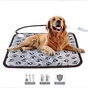 Heated Pet Pad, Self-Warming Pet Pad, Heated Pet Bed, Electric Heating pad for Cats Dogs, Temperature Adjustable Heating Pad
