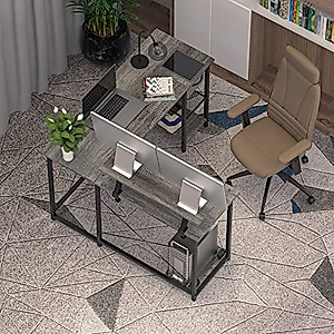 PONROL L Shaped Computer Desk with Storage Drawer Shelves and Monitor Stand, Modern Reversible Corner Gaming Table Sturdy Writing Workstation for Home Office