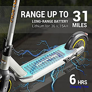 10 Inches Foldable Electric Scooter - Unique Performance and Upgraded Pneumatic Tire Foldable Commuter, Suitable for Adult and Easy to Store and Transport - HURES36