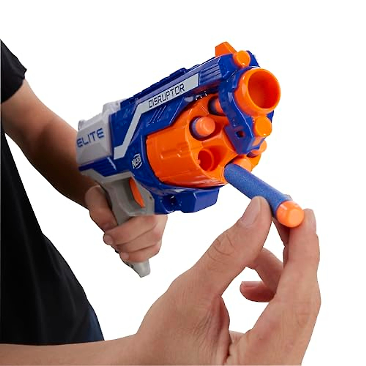 NERF Disruptor Elite Blaster - 6-Dart Rotating Drum, Slam Fire, Includes 6 Official Nerf Elite Darts - for Kids, Teens, Adults (Amazon Exclusive)