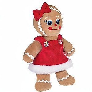 Bearington Holly Ginger Gingerbread Plush, Gingerbread Stuffed Animal, 10 Inch Christmas Doll, Ideal Christmas Gingerbread Stuffed Plush Gift for Toddlers, Kids & Teens