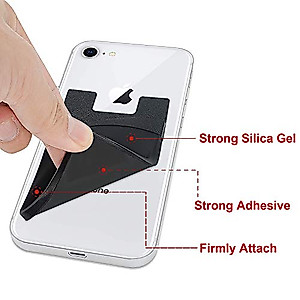 Senose Phone Wallet, Card Holder for Back of Phone Stick on Phone Cases Great Storage Compatible for iPhone/Android/Samsung Galaxy Pack of 5