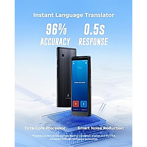 Jarvisen Language Translator Device, Two-Way Instant Voice Translator for 108 Languages, Real-Time Translation Device with Online Offline Translation, Portable Traductor for Travel, Business