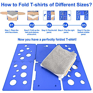 BoxLegend V5 Shirt Folder Clothes Folding Board t Shirt Folder Assemblable Clothes Folder Easy and Fast to fold Clothes Laundry Helper Assistant for Professional Laundry Folder Folding Tool, Blue
