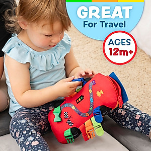 Buckle Toys - Bullet Racecar - Develop Fine Motor Skills - Sensory Learning Activity Toys - Toddler Plane Travel Essential