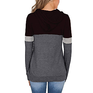 MixShe Women's Long Sleeve Sweatshirts - Lightweight Hoodies, Casual Tunics and Tees in Black and Gray