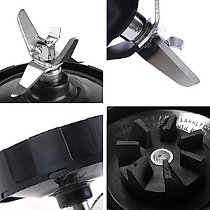 7 Fins Ninja Blender Replacement Blade for Nutri Ninja Auto iQ Ninja Parts Accessories Replacement Cups BL482 BL642 NN102 BL682 BL2013 Series Blenders with Rubber Gasket
