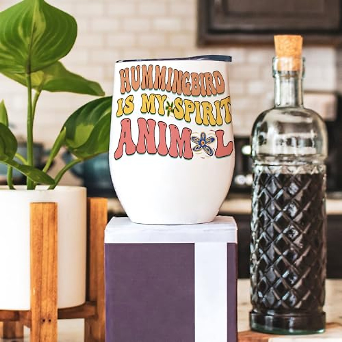 Hummingbird Spirit Animal Gift Mug for Coworkers and Friends Custom Personalized Name Insulated Tumbler 12oz with Lid