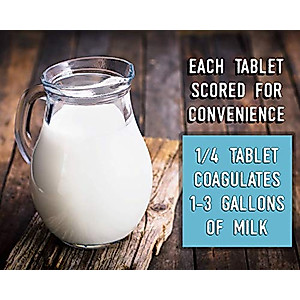 Microbial Rennet For Cheese Making | Vegetarian Rennet Tablets | Milk Coagulant | Vegan Cheese making | Shelf-Stable Rennet Tablets, Perforated For Easy Use