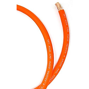 CCA 4 Gauge AWG Orange Power Ground Wire Sky High Car Audio Sold by The Foot ft