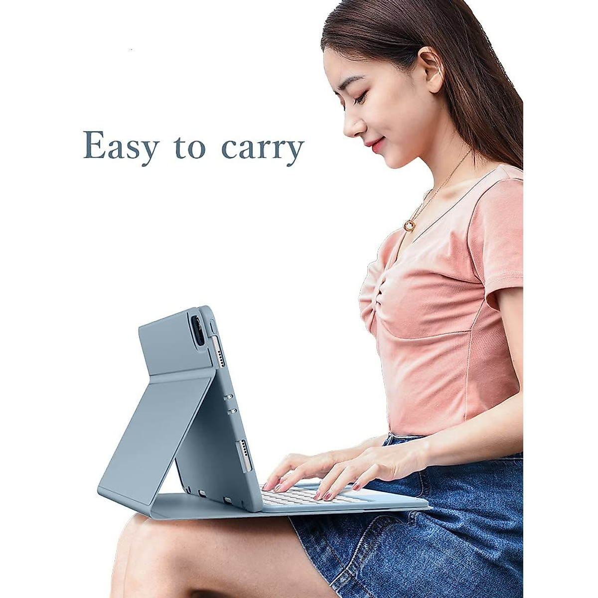 YEEHi iPad 10.9" 10th Generation 2022 Touchpad Keyboard Case Retro Round Key with Mouse Cute Color Keyboard with Trackpad Detachable Touch Keyboard iPad 10 10.9 Cover (Pink)