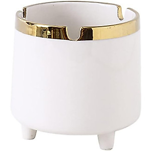 Ashtray 1 Pack White Marble Ceramic Ashtray Decorative Ashtray Home Easy Clean Decorative Ash Rack Indoor Outdoor Patio Cigarette Ashtray Ash Tray