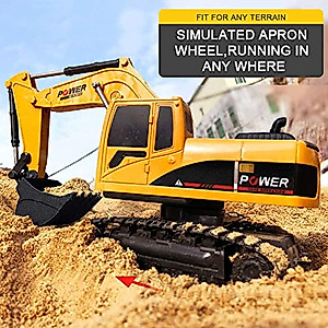 Remote Control Digger,Toy Digger Remote Control Digger Excavator Toys,Engineering Sand Digger Construction Vehicle Toy RC Excavator Toy Cars for Kids(Need to Install Batteries)
