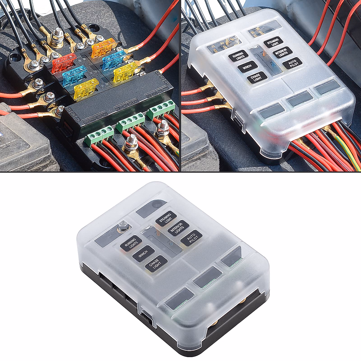 12V Fuse Block Fuse and Relay Box Kit With ACC Interface for Automotive Car Truck Marine Boat