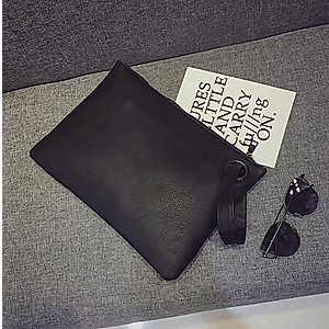 Hycurey Oversized Clutch Bag Purse and Handbag Womens Large PU Leather Evening Wristlet Handbags Black