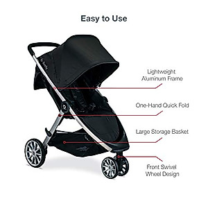 Britax B-Lively and B-Safe Gen2 Travel System, Eclipse Black SafeWash