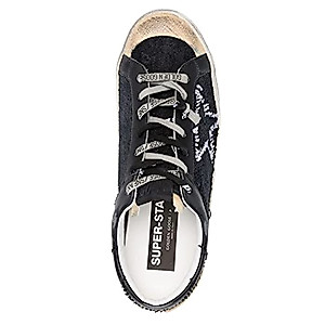 Golden Goose Super-Star Sponge and Leather Upper Unstitched Star Mens Sneaker GMF00213-F002141-90100-42 Black