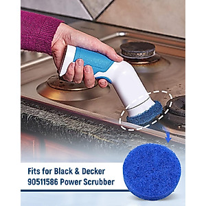 6PCS Scrub Pad Fit for Black & Decker PKS160 Power Scrubber, Power Scrubber Scrub Pad Replaces 90511586 Blue