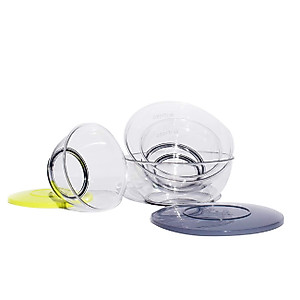 Colortrak Ambassador Collection Bowls, Crystal Clear for Easy Color Spotting, Thick Material for Durability, Lids for Color Preservation, Easy to Clean, Two Standard and Two Extra Large Bowls Included