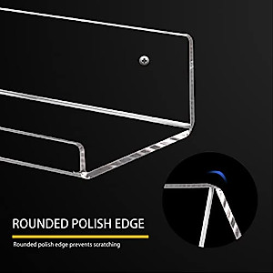WZXYBP Acrylic Floating Shelves,Invisible Wall Mounted Display Organizer Ledge Shelf for Kids Room, Living Room, Office, Bedroom, Bathroom, Kitchen(4pack)