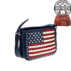 Montana West Concealed Carry American Pride Crossbody Purse Navy