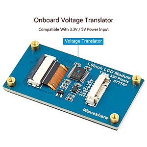 1.9inch LCD Display Module, 170x320 Resolution 262K Colorful IPS Screen Display, SPI Interface, Built-in ST7789V2 Chip, for Raspberry Pi 4B/3B+/3B/2B/Zero/Zero W/Zero 2W/WH,for Arduino, STM32, etc