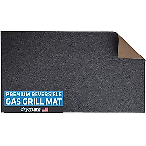Drymate Premium Reversible Gas Grill Mat (Charcoal/Brown), (36” x 60”), Under The Grill Protective Deck and Patio Mat - Absorbent/Waterproof/Durable (Made in The USA)