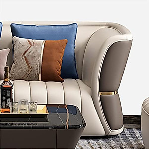 SXNBH Italian Leather Sofa Model House Designer Large Apartment Villa Living Room American Leather Sofa