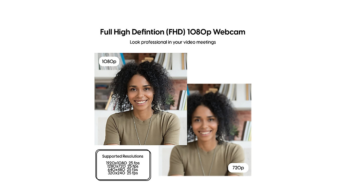 TalkWorks HD Webcam with Dual Microphones - Compact & Portable