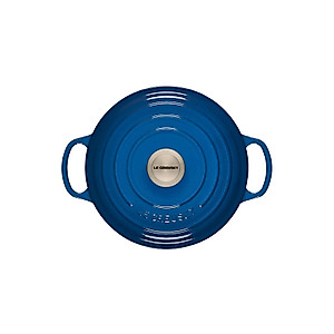 Le Creuset 8 Piece Multi-Purpose Enameled Cast Iron with SS Knobs, Stoneware, and Toughened Nonstick PRO Fry Pan Complete Cookware Set - Marseille
