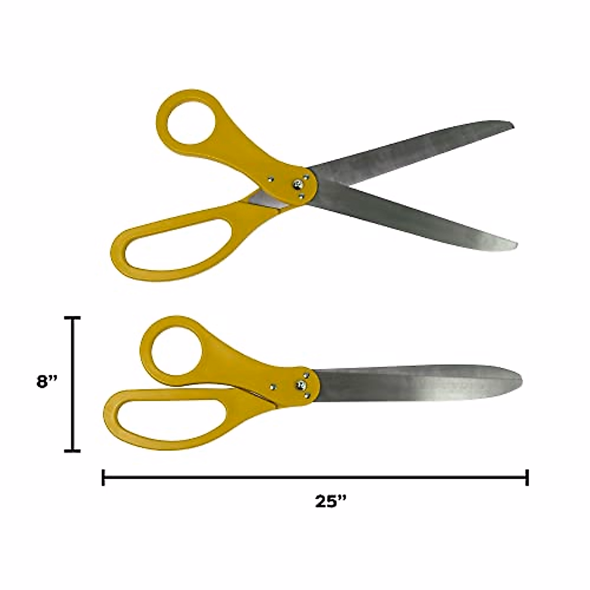 Nashira Ribbon Cutting Ceremony Kit, 25 inch Giant Scissors with Gold Satin Ribbon, Grand Opening Banner & Balloons - Heavy Duty Metal for Special Events, Inaugurations Ceremonies Gold,White,Red