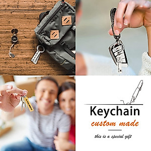 Personalized Double Sided Custom Keychain, Personalized Engraving Phone Number Name Address Anti-Lost Keychain, Custom Drive Safe Car Key chain Gift for Family Lover (Black)