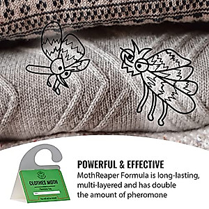 Clothing Moth Trap 12 Pack with Pheromones Prime, Clothes Moth Trap with Lure for Closets, Carpet, Moth Treatment and Prevention