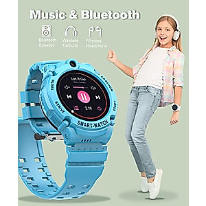 PTHTECHUS Kids Smart Watch with SIM Card, 4G GPS Tracker Watch for Kids, Combines Phone Video Voice and Wi-Fi Call, Wrist Watch Suitable for 8-16 Boys Girls Birthday Gifts