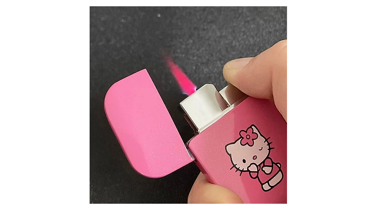 Pink Glitter Kitty Lighter - Refillable Windproof Flame | NIVEK
