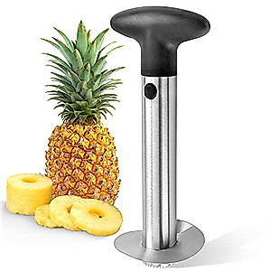 Pineapple Corer and Slicer Tool, Pineapple Cutter Stainless Steel Fruit Peeler Corer Slicer Cutter with Sharp Blade Pineapple Eye Peeler for Home and Kitchen