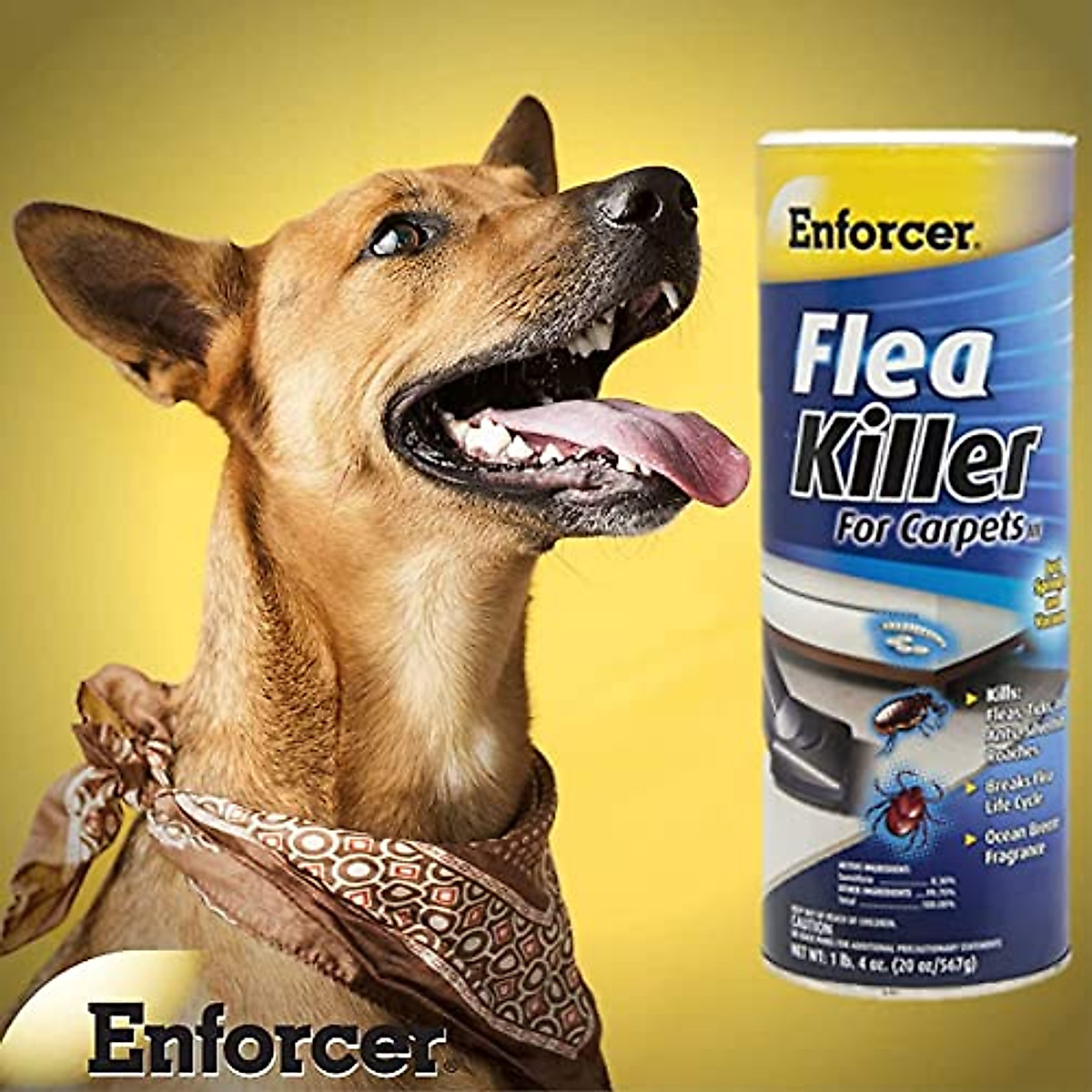 Enforcer Flea Killer for Carpets - 20 Ounce (Pack of 2) EFKOB203 - Breaks The Flea Life Cycle, Fresh Ocean Scent