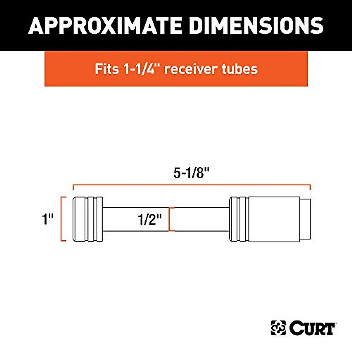 CURT 23501 Trailer Hitch Lock, 1/2-Inch Pin Diameter, Fits 1-1/4-Inch Receiver