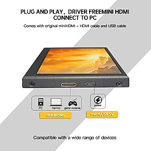 LESOWN 5 inch IPS Small Hdmi Monitor VESA Metal Shell 800x480 Mini LCD Screen Portable Display Monitor