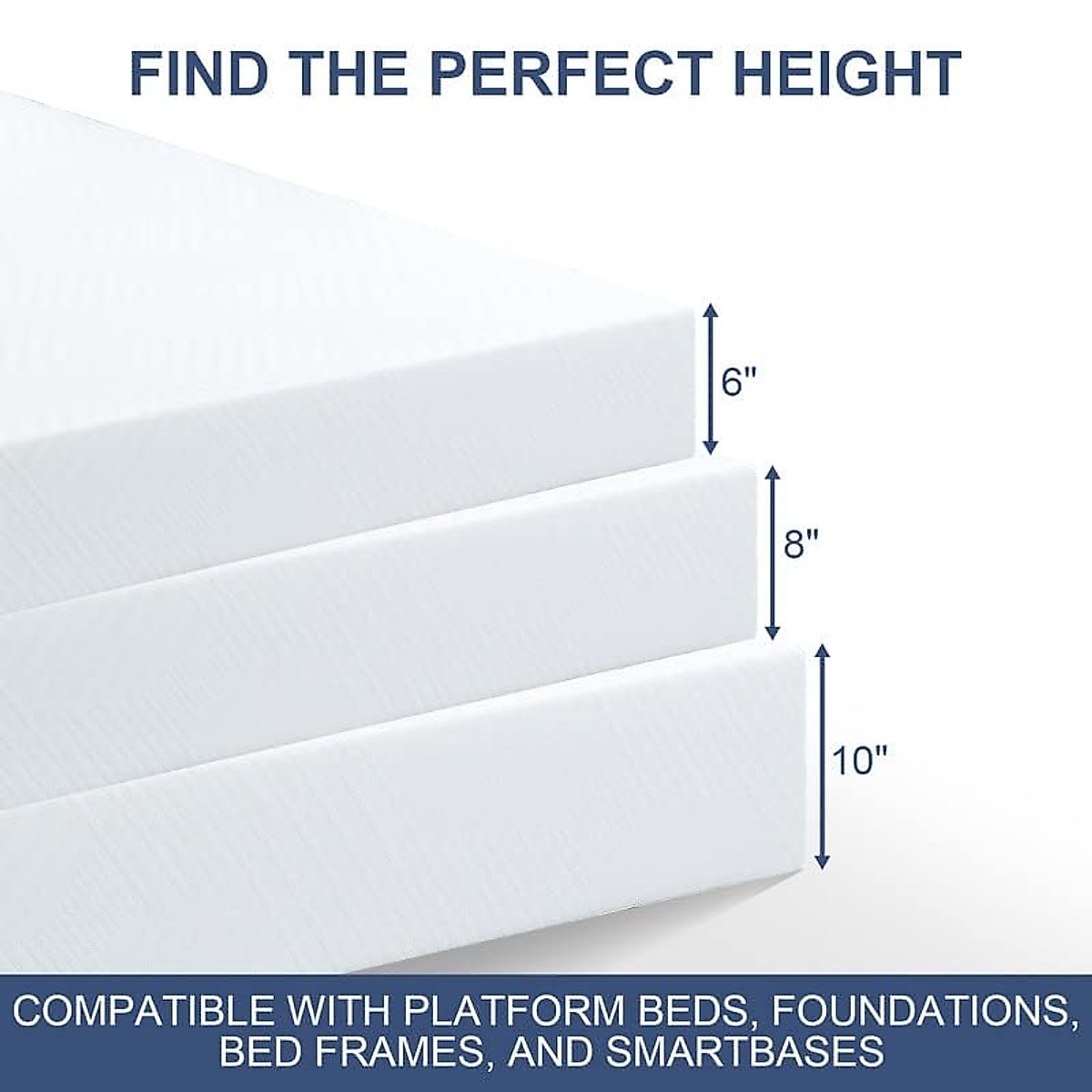 Opoiar 10 Inch Memory Foam Mattress, RV King Mattress in A Box, RV Mattress, Cooling Gel Green Tea, Pressure Relieving, Certipur-Us Certified, Medium Firm Mattress for Travel Camper Trailer Truck