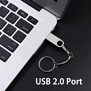 Custom Logo USB Flash Drive with Keychain and USB C Adapter Engraved Free Personalized USB 2.0 Metal Memory Stick Personal Gift for Friend,Wedding,Anniversary,Graduation,Birthday,Party-4G, Silver