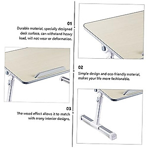 USHOBE 1pc Adjustable Computer Desk Desktop Bookcase Metal Tray Couch Tray Mini Size Breakfast Tray Foldable Bed Desk Stand up Office Wooden Desk Office Table Student Study Table The Bed