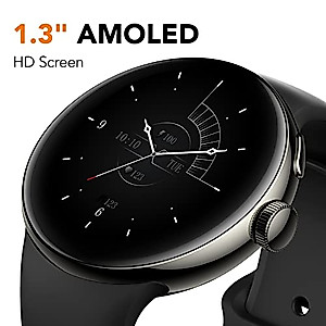 Parsonver Smart Watch Answer Make Call, AMOLED Always-on Display Smartwatch for Android and iOS Phones with Bluetooth Call/Dial, Fitness Activity Tracking, Sleep Monitor, Pedometer, Black, AIROR1