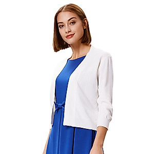 GRACE KARIN Office Cropped Knitting Jacket for Dress (XXL,Black&Ivory,2 Pack)