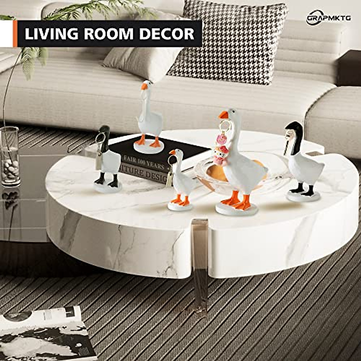 GRAPMKTG Magnetic Goose Key Holder Cute Home Decor Kawaii Room Office Table Desk Decor Aesthetic Funny Sculpture Bedroom Decor Housewarming Gifts for Women Men1 Pack