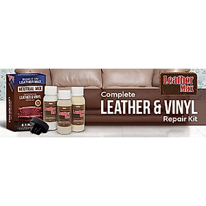 Leather Max Quick Blend Refinish and Repair Kit, Restore Couches, Recolor Furniture & Repair Car Seats, Jackets, Sofa, Boots / 3 Color Shades to Blend with/Leather Vinyl Bonded and More (Neutral Mix)