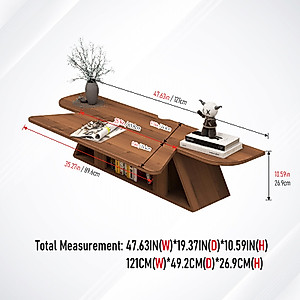Pmnianhua Floating Console Table,47'' Wall Mounted Entryway Table,Floating Console Shelf for Entryway Hallway,Foyer,Under TV(Walnut)